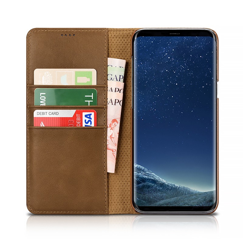 Husa din piele naturala, inchidere magnetica, tip carte, Samsung Galaxy ...