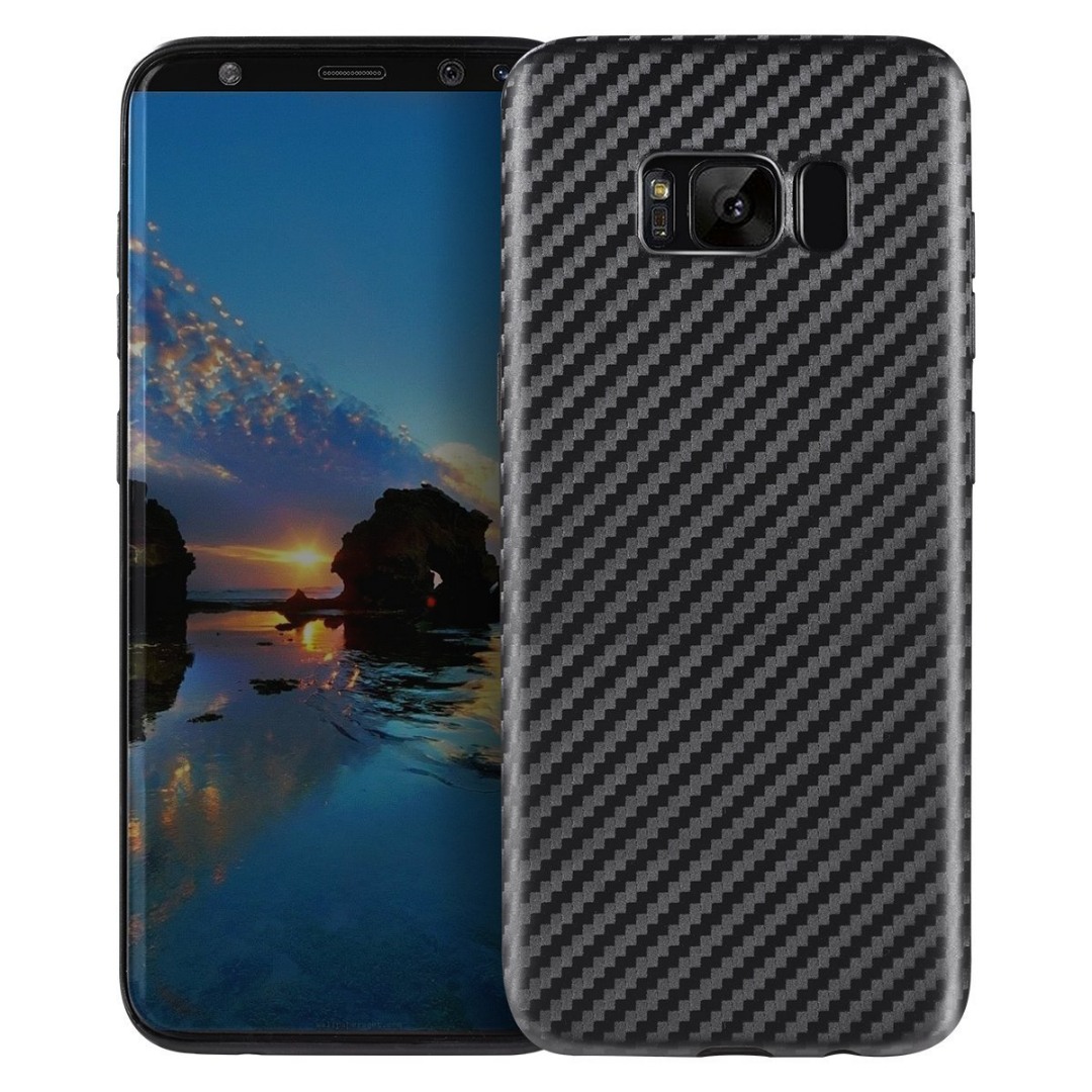 Husa slim din TPU, aspect fibra de carbon, back cover, Samsung Galaxy ...