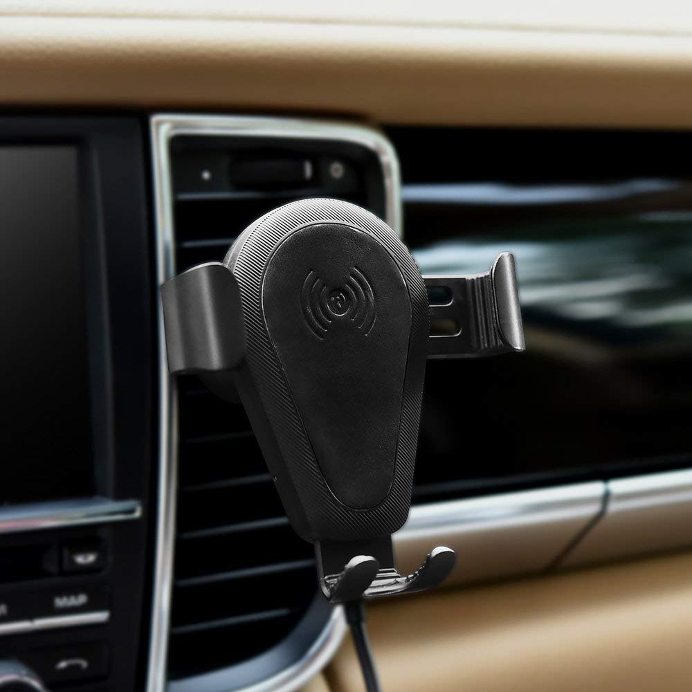 Incarcator auto wireless cu piele naturala, cablu Micro USB inclus ...